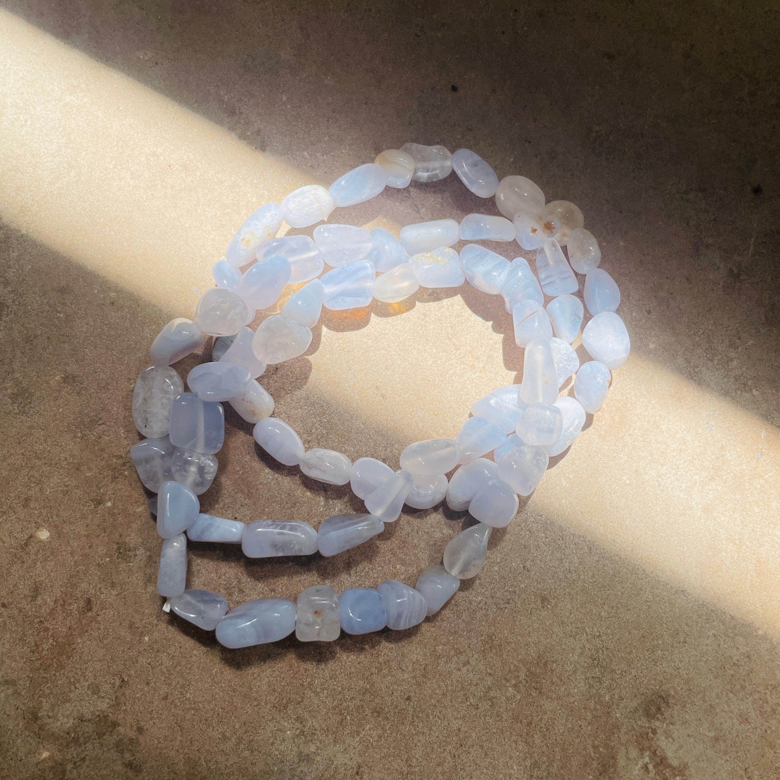 Blue Lace agate Tumble stone bracelet – Thewildmoon